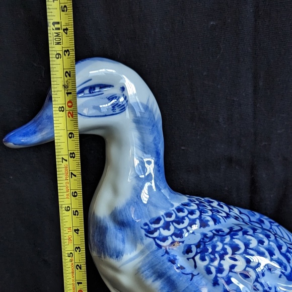 Accents | Delft Style Hand Painted Blue And White Ceramic Duck Figurine ...